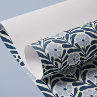Navy Nature | Two-Toned Floral Removable Contact Paper for Shelves, Ca ...