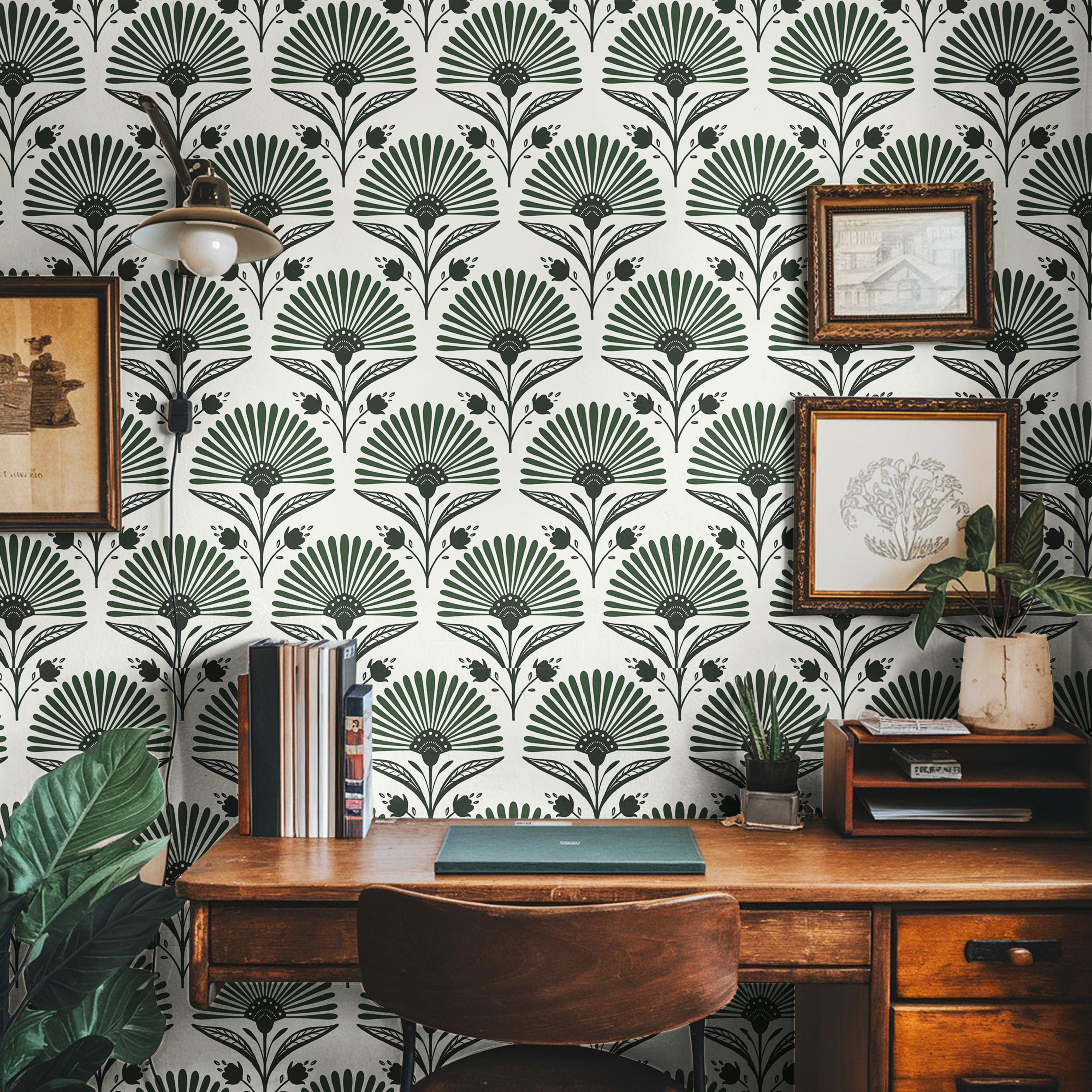 Deco Inspired Dandelions Dual Tone | Wallpaper Peel and Stick | Remova ...