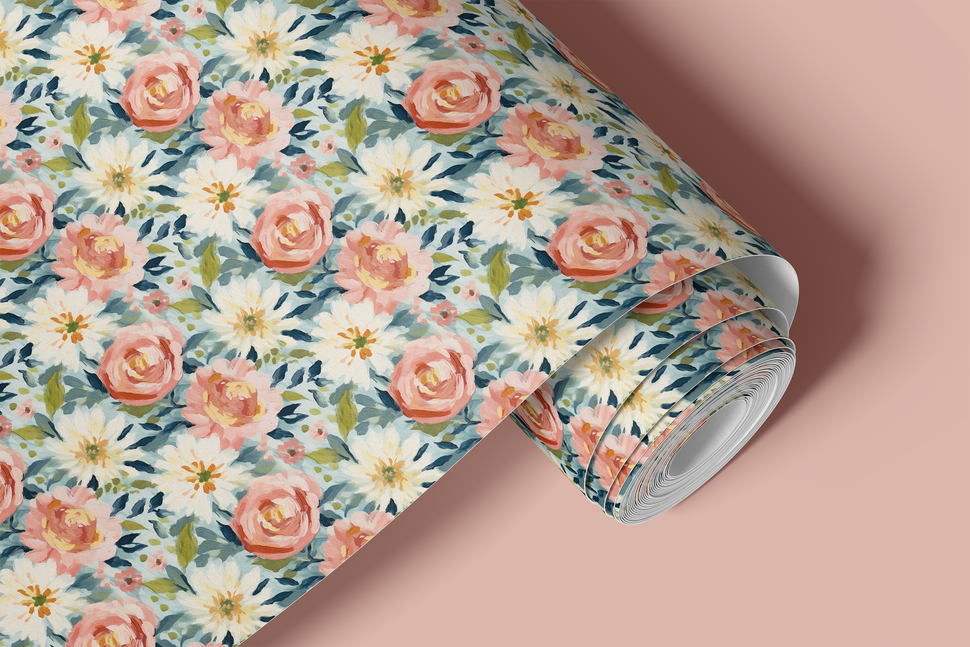 Romantic Roses – 1935 Romantic Floral Contact Paper – James And Colors