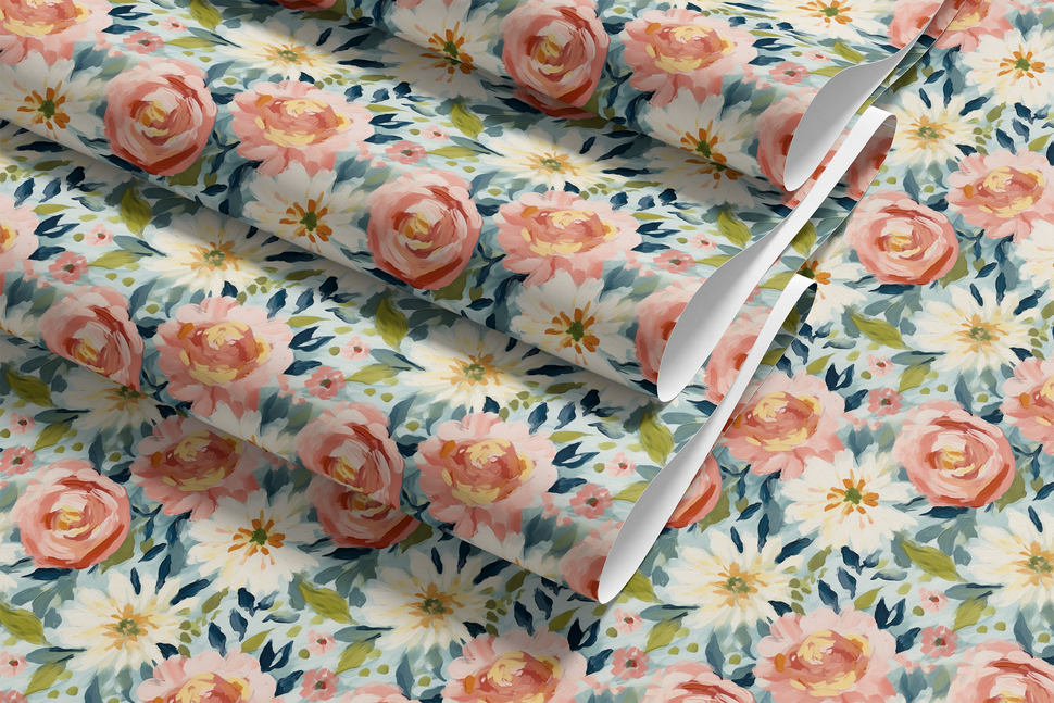 Romantic Roses – 1935 Romantic Floral Contact Paper – James And Colors