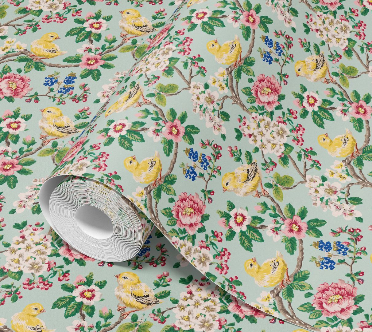 Songbird Terrace Floral Bird Contact Paper – 2045 | James & Colors ...