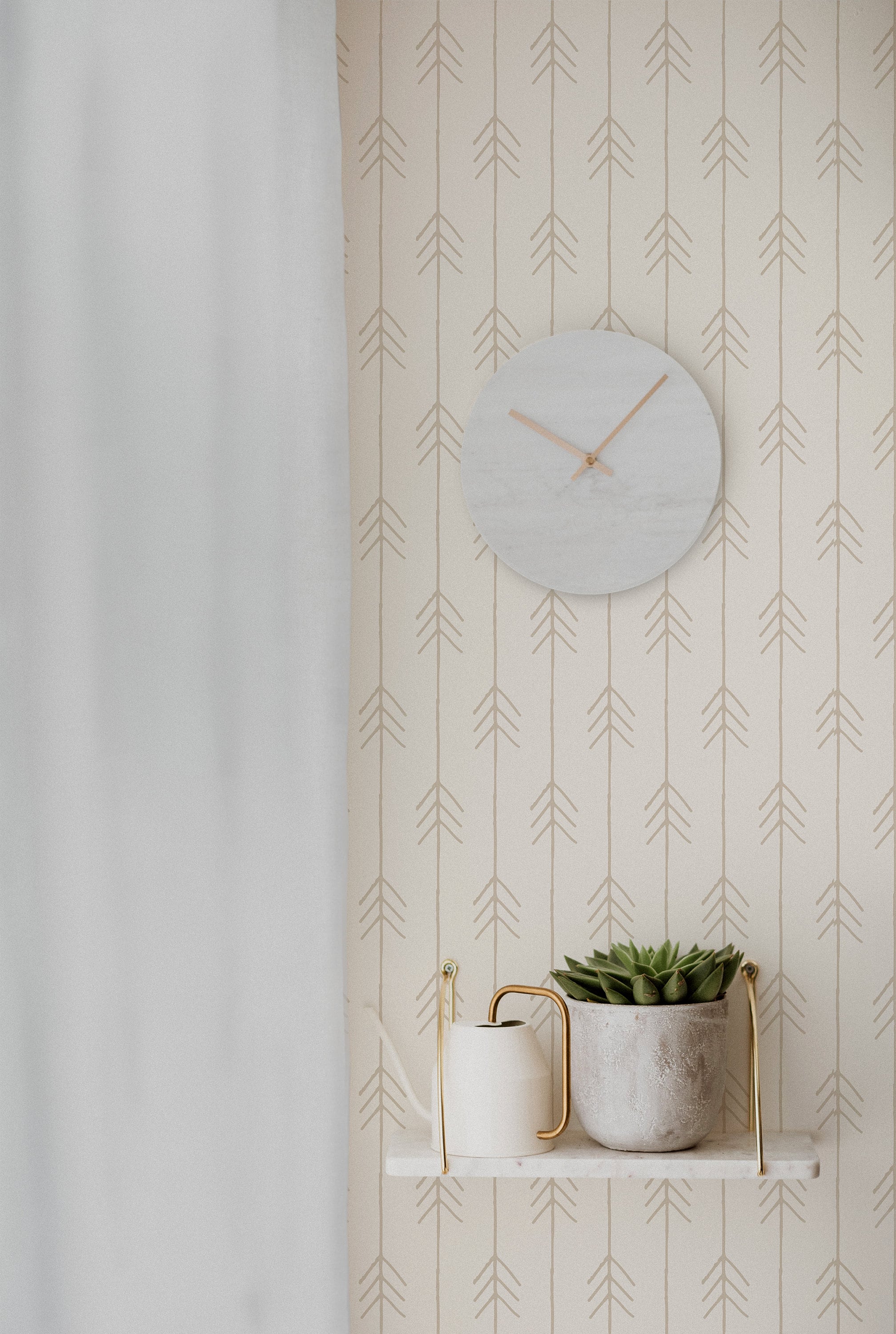 Tan Arrow Wall Decor Wallpaper | Wallpaper Peel and Stick | Removable ...