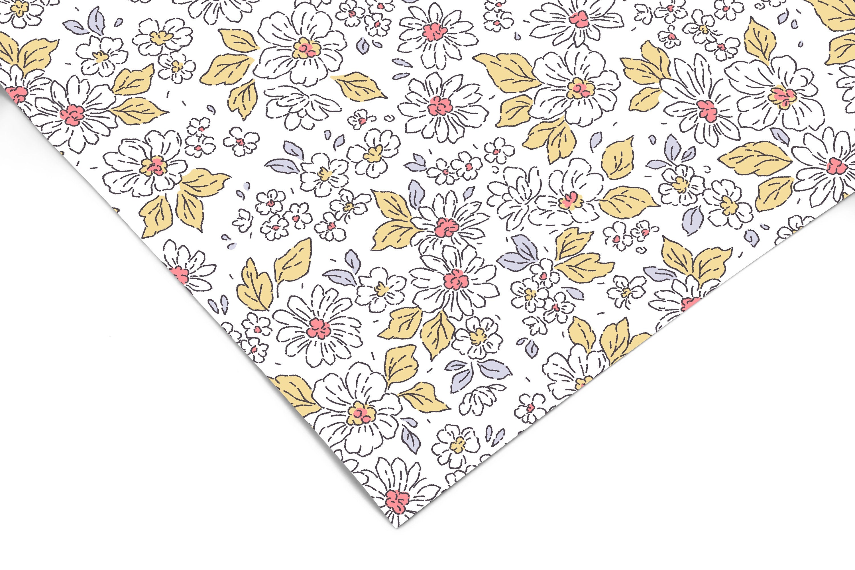 White Floral Contact Paper | Peel And Stick Paper | Removable Wallpaper ...