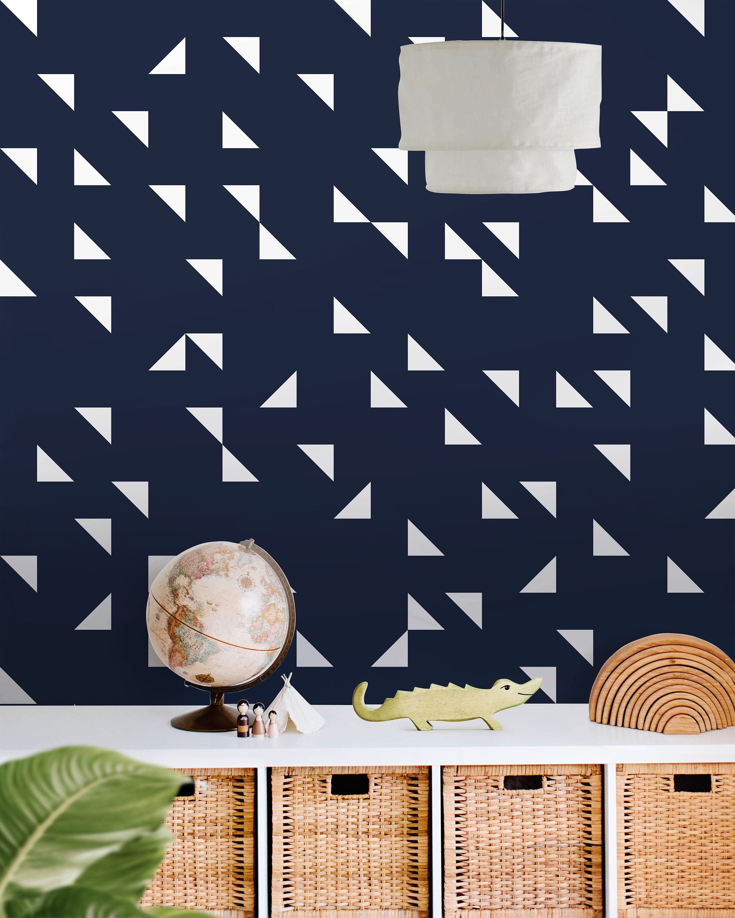 Navy Blue Geometric Wallpaper