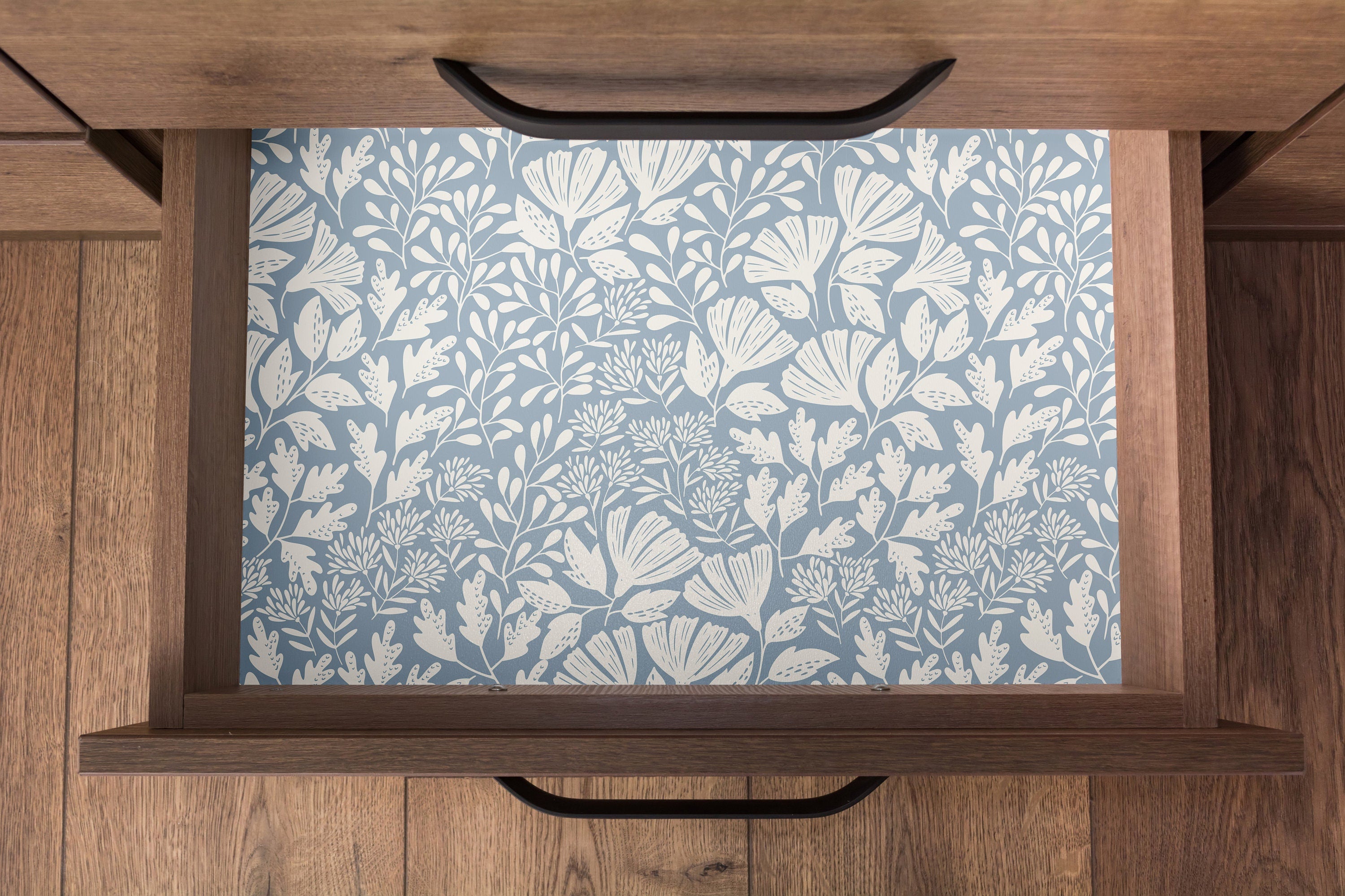 Botanical Breeze | Blue Floral Removable Contact Paper for Shelves, Ca ...