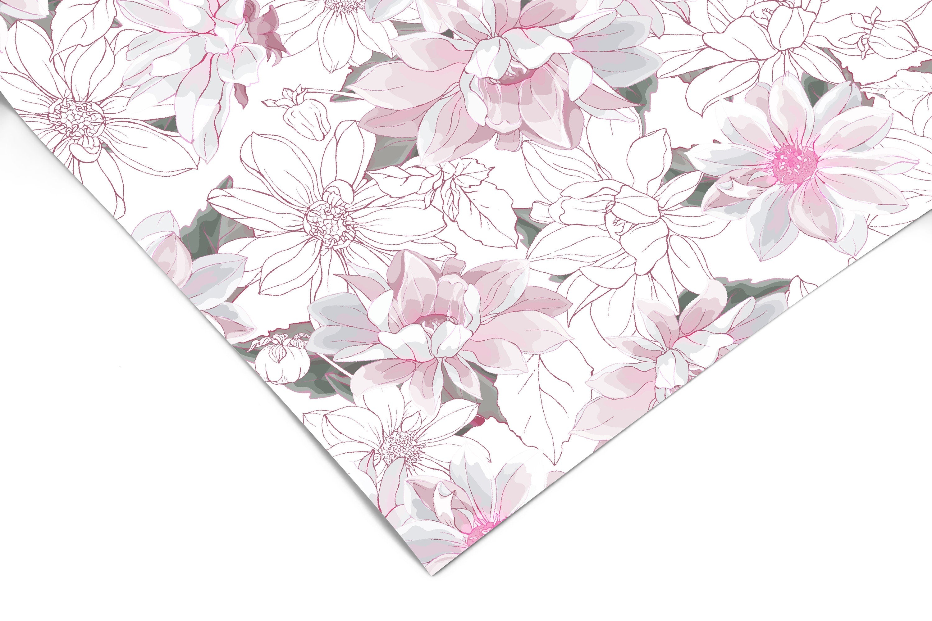Light Pink florals Contact Paper | Peel And Stick Wallpaper | Removabl ...