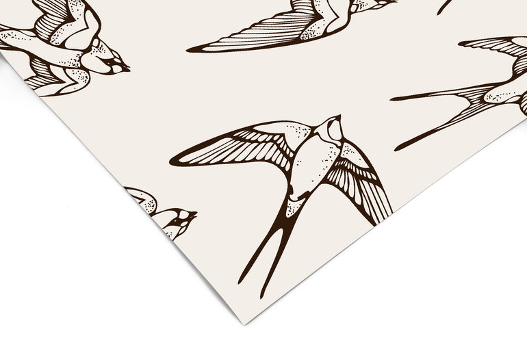 Removable Modern Sparrows Wallpaper | Boys Nursery Wallpaper | Kids Wa ...