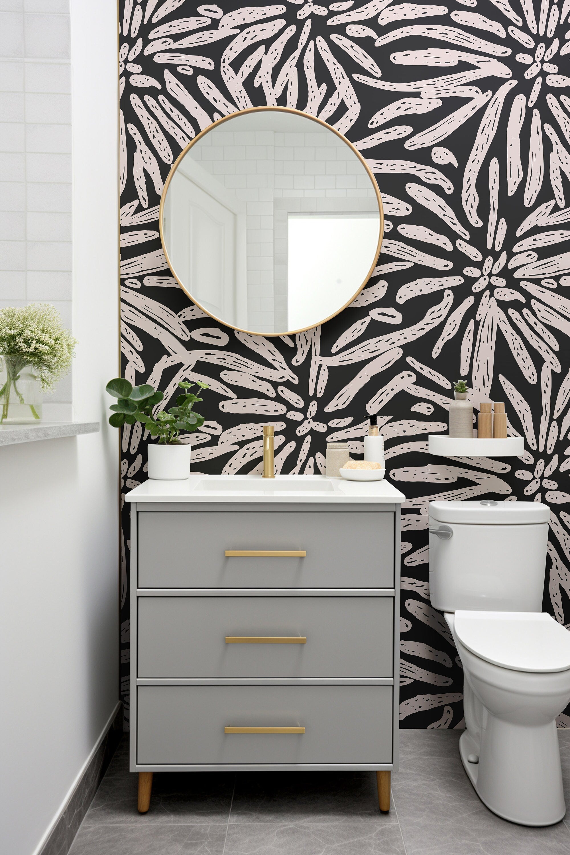 Removable Wallpaper Abstract Modern Black Wallpaper | Peel And Stick W ...