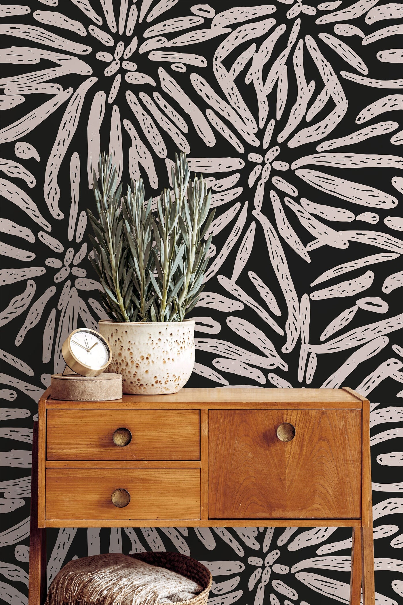 Removable Wallpaper Abstract Modern Black Wallpaper | Peel And Stick W ...