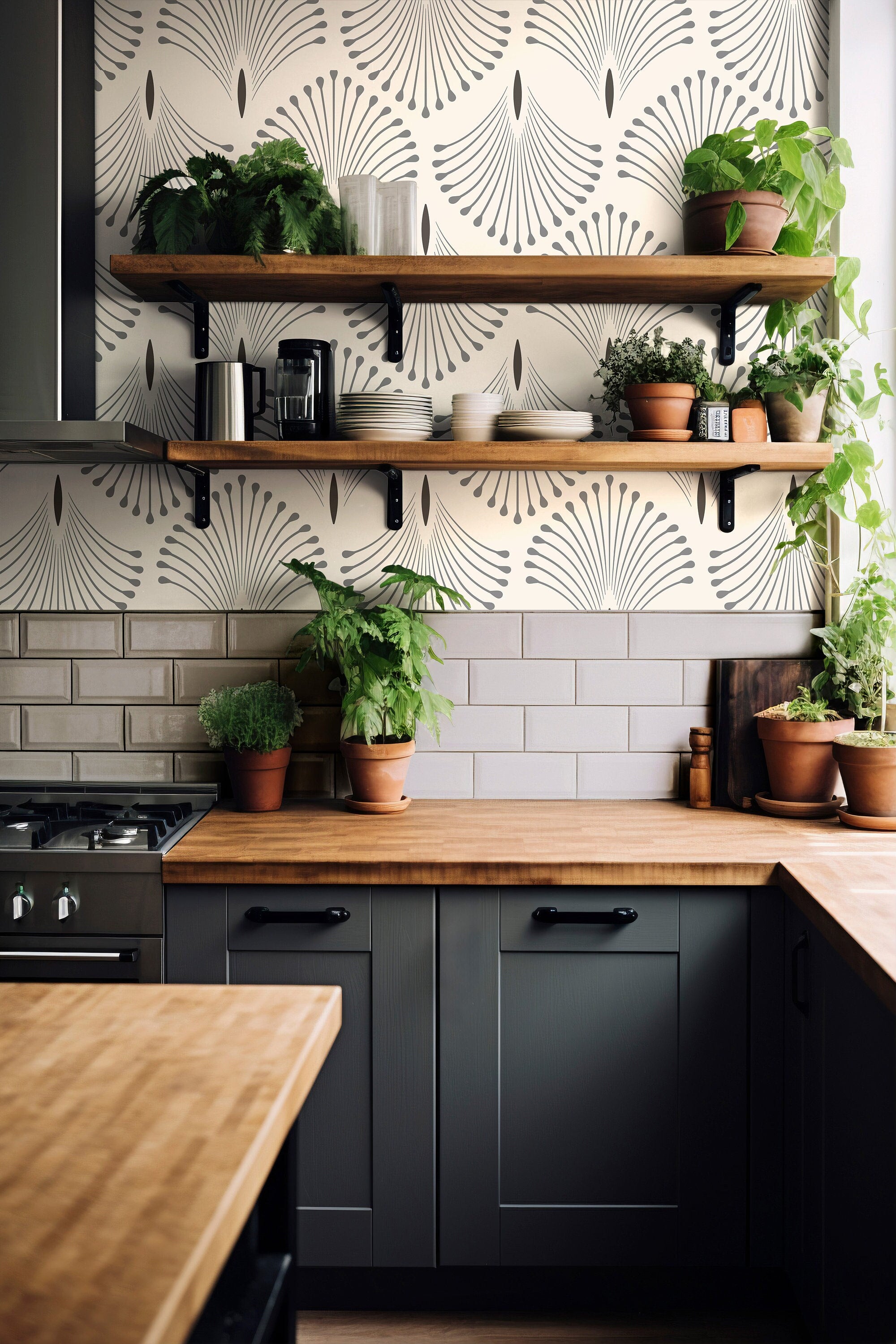 Palm Trail | Neutral Deco Removable Wallpaper for Kitchens, Bedroom, D ...